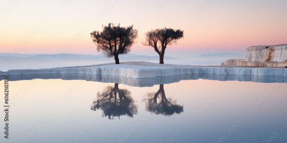 Behold the reflections of eternity at the travertine terraces mirror ...