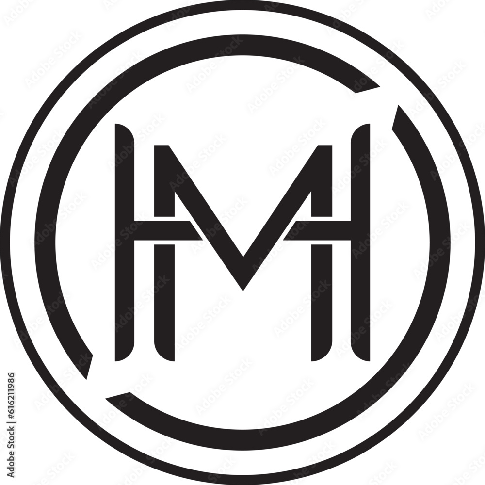 mh modern logo Stock Vector | Adobe Stock