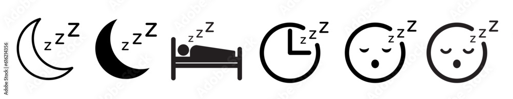 Sleep icon set. Deepbetter quality sleep vector symbol. Child nap icon ...