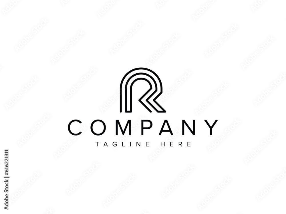 modern letter R line logo design Stock Vector | Adobe Stock
