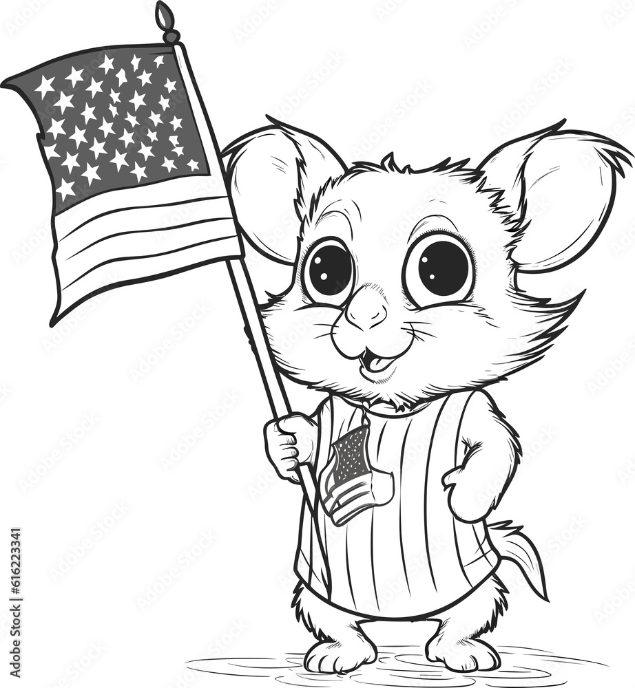 American Flag coloring pages free printable american Stock Illustration ...