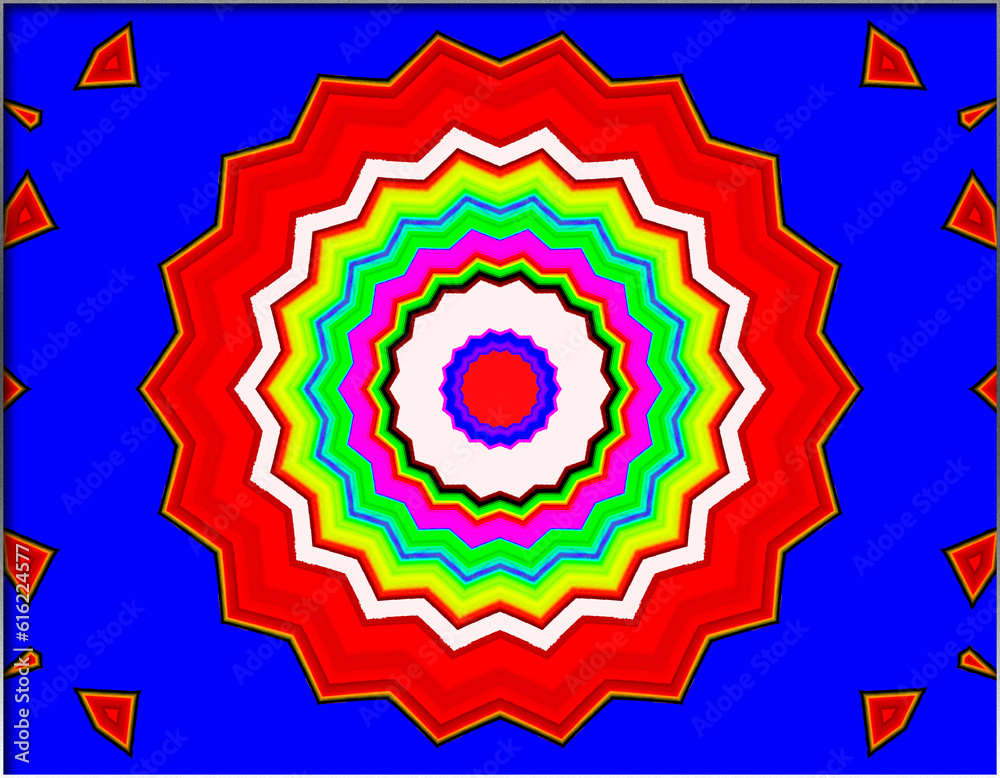 Abstract, Circular Wavy Patterns, 3d Shapes, set against Dark Blue ...