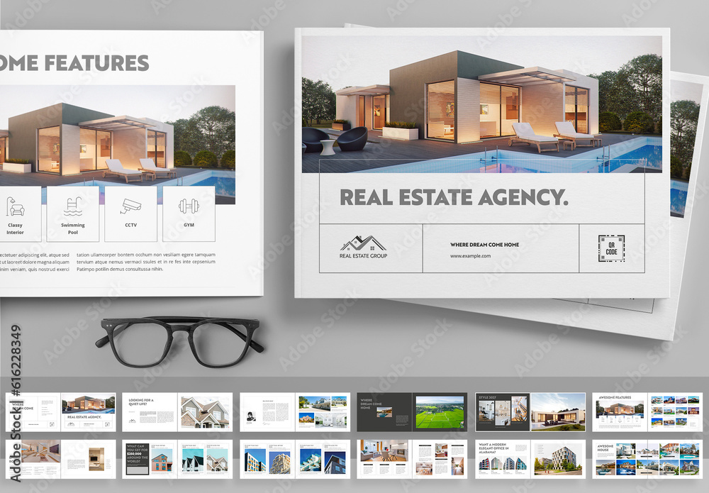 Real Estate Brochure Layout Stock Template | Adobe Stock