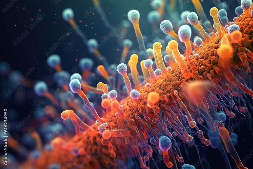 Abstract of different types of bacterial molecules. Created with ...