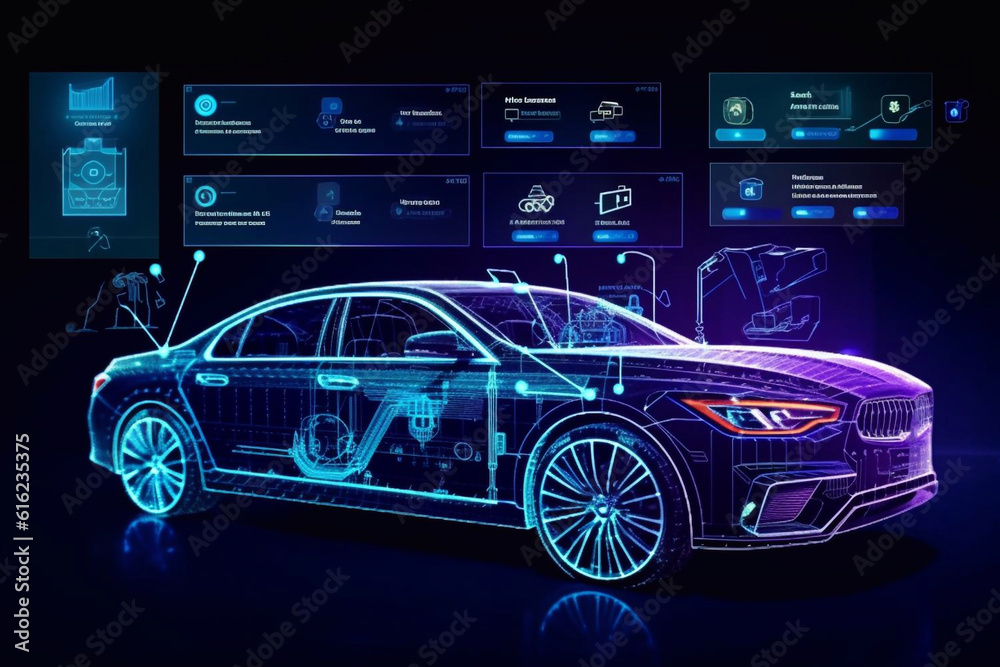 Electronic vehicle charging station control stop refuel point, hand ...