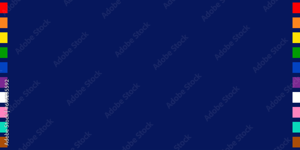 Abstract geometric LGBTQIA color bars isolated dark blue background ...