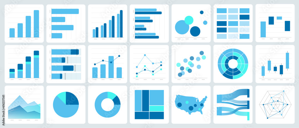Data visualization types flat editable vector Stock Vector | Adobe Stock