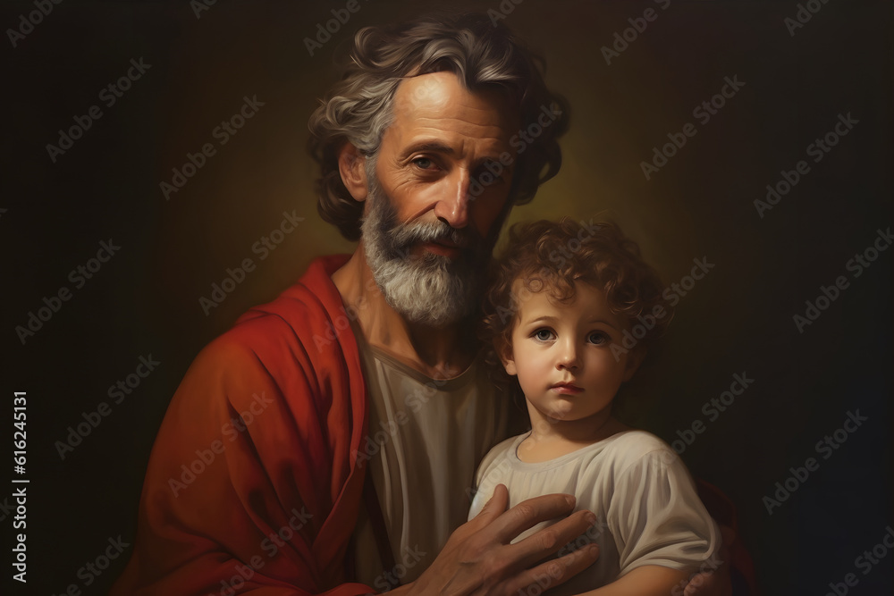 ภาพประกอบสต็อก Saint Joseph St. Joseph with Jesus Christ, the Patron ...