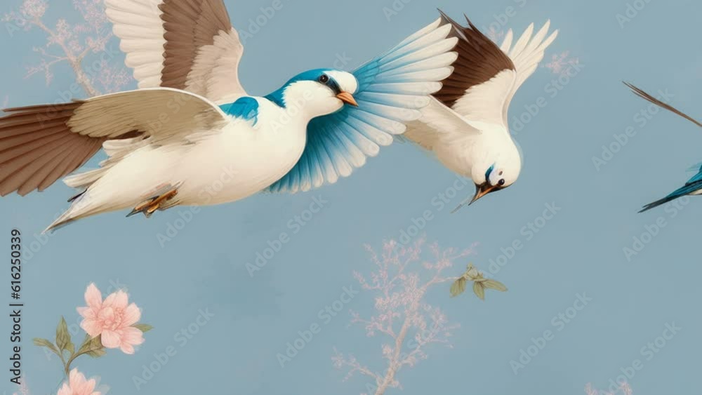 Generative ai motion animation of surreal vintage painting of flowers ...