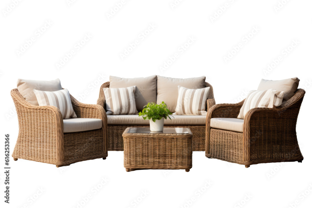 outdoor patio set isolated on a transparent background, generative ai ...