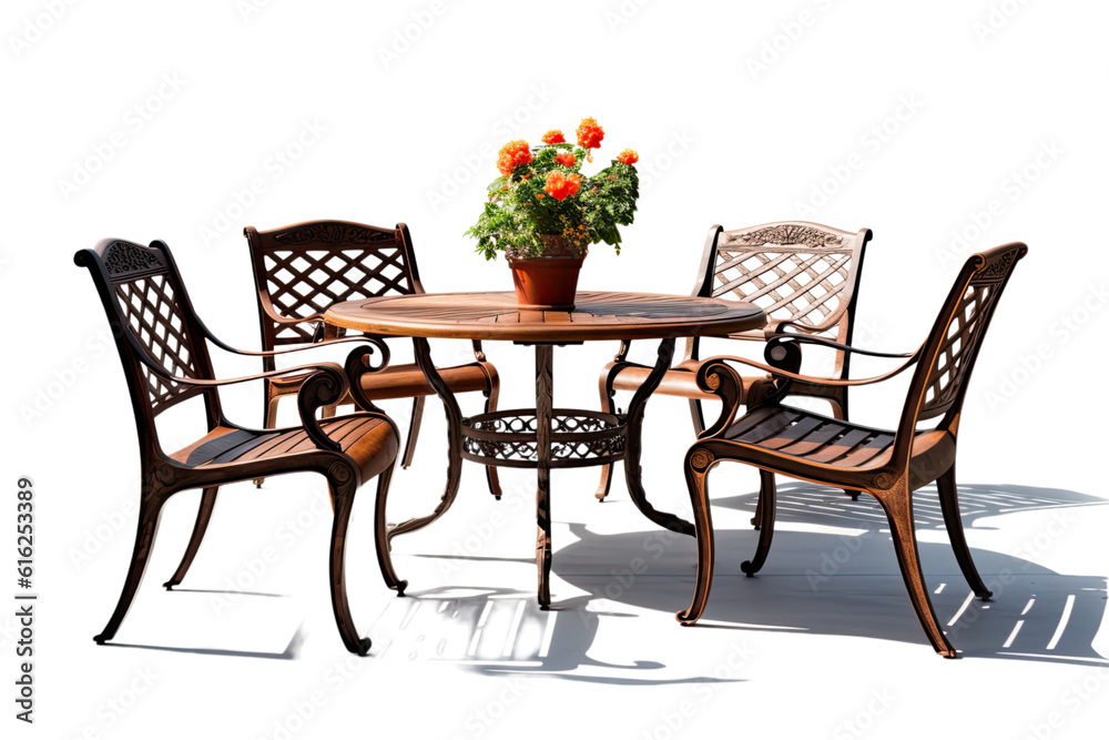outdoor patio set isolated on a transparent background, generative ai ...