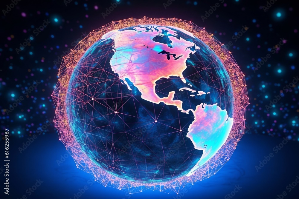 Connected in the digital metaverse: A captivating night scene of the ...