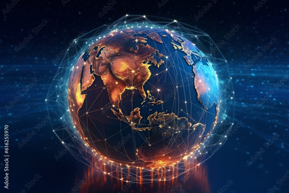 Connected in the digital metaverse: A captivating night scene of the ...