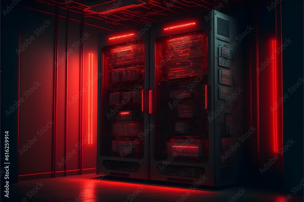 Foto de red Server Room. Realistic, highly detailed, rendered octane ...