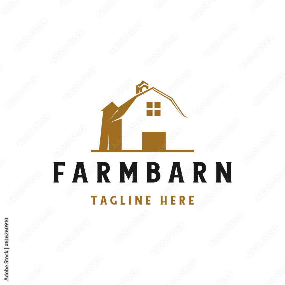 Vecteur Stock Farm barn logo design - barn wood building house farm cow ...