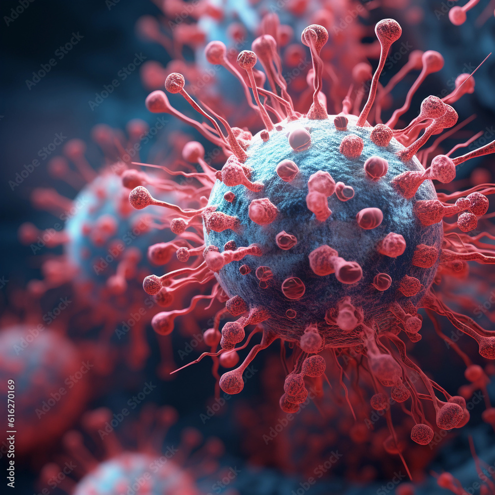 Beautiful 3d rendering of VIRUS microscope. perfect background for your ...