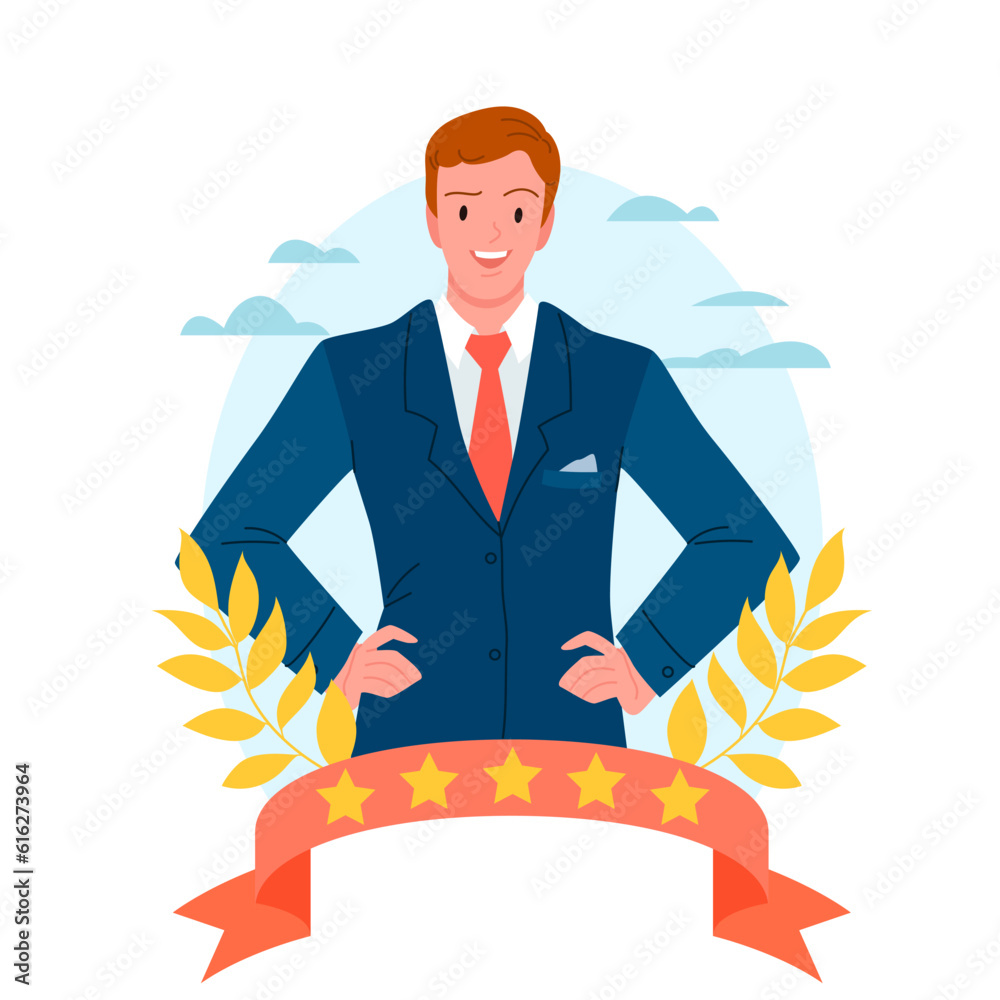 Cartoon recognition, corporate congratulations and boss appreciation ...