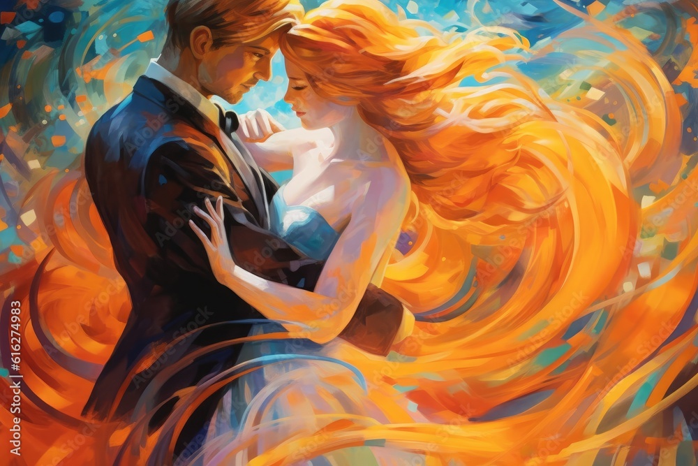 Couple in love dancing ballroom dance together. Generative ai ...