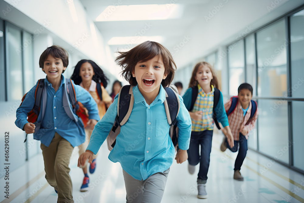 kids running school ai generated Stock Illustration | Adobe Stock