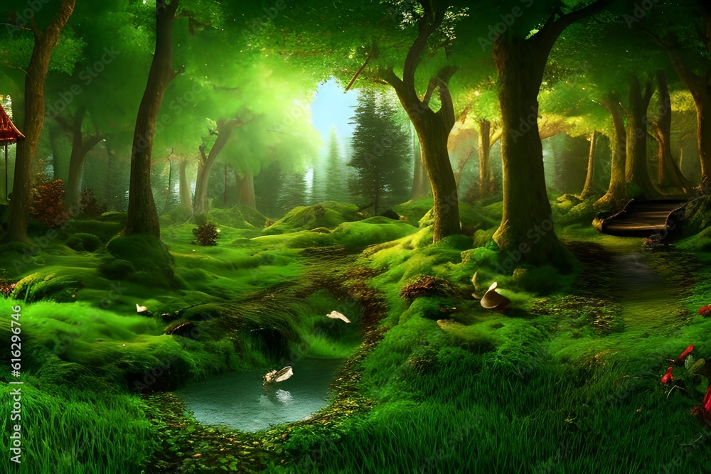 Magical Fairytale Forest Background, Magical Forest Landscape ...
