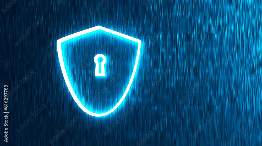 Cyber security blue element technology background wallpaper copy space ...