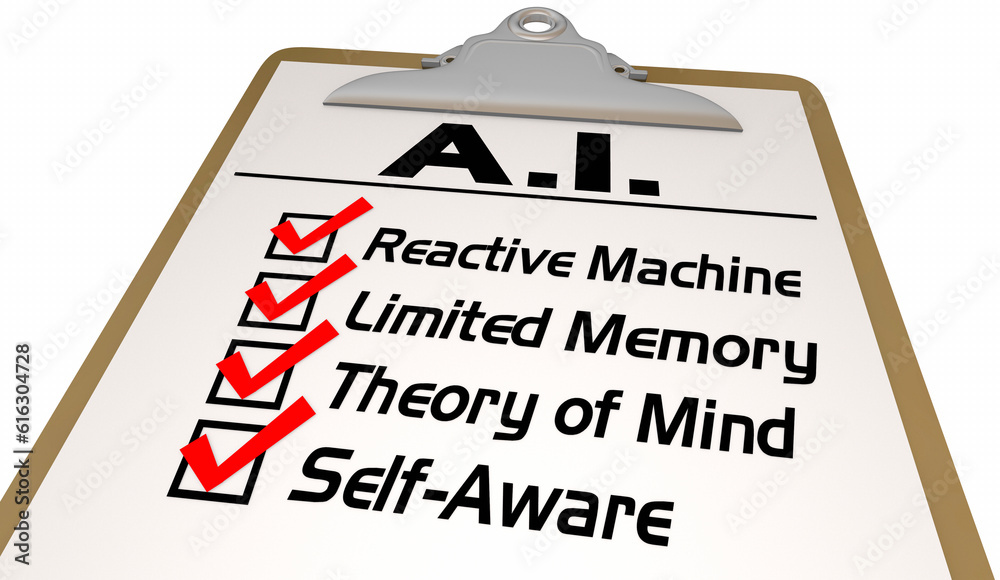 AI Checklist Four Classes Cateogries Artificial Intelligence Types 3d ...