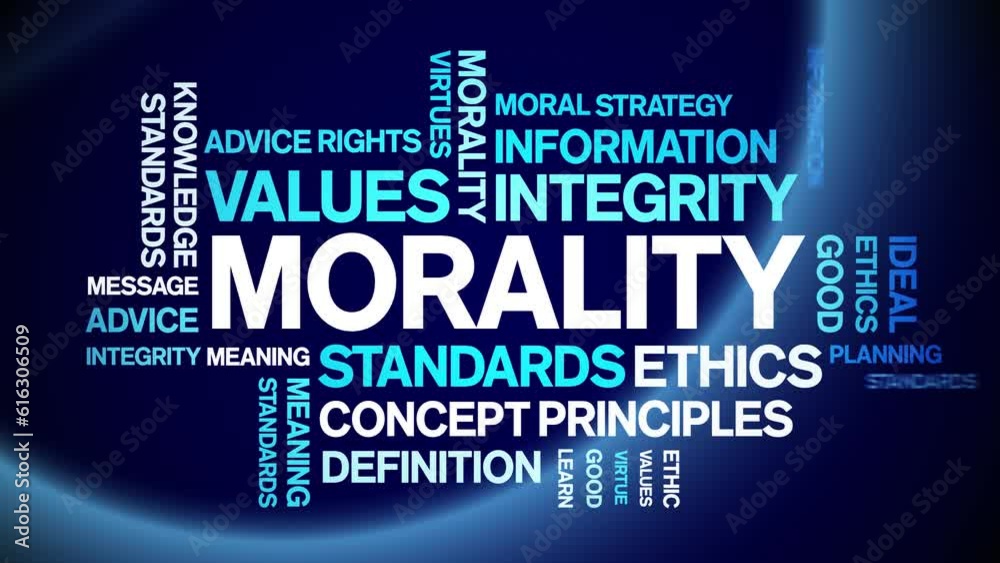 Morality animated tag word cloud;text design animation kinetic ...