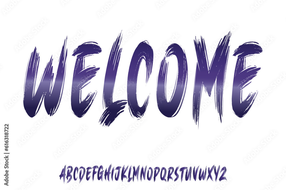 Welcome calligraphy lettering Ector the brush and elegant font ...