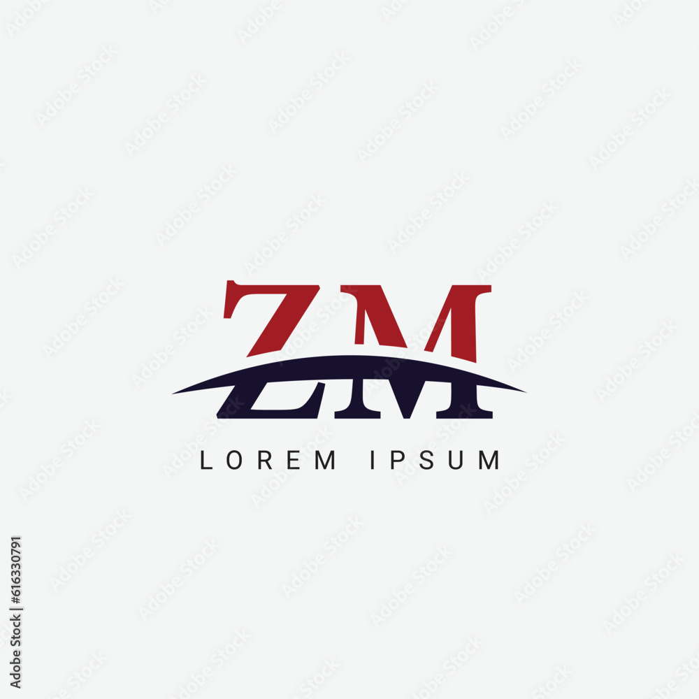 Vetor de Initial Z M, ZM Letter Logo design vector template, Graphic ...
