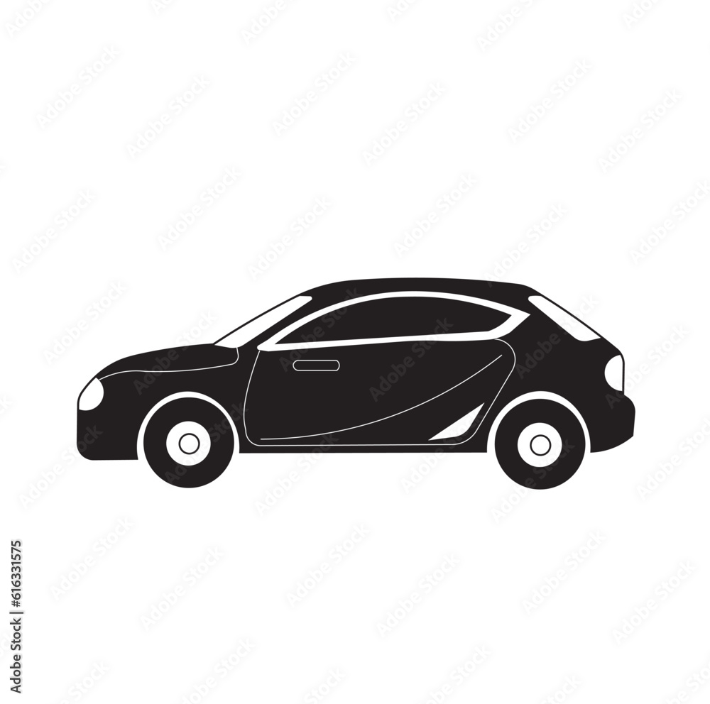 simple car silhouette vector illustration design in black color ...