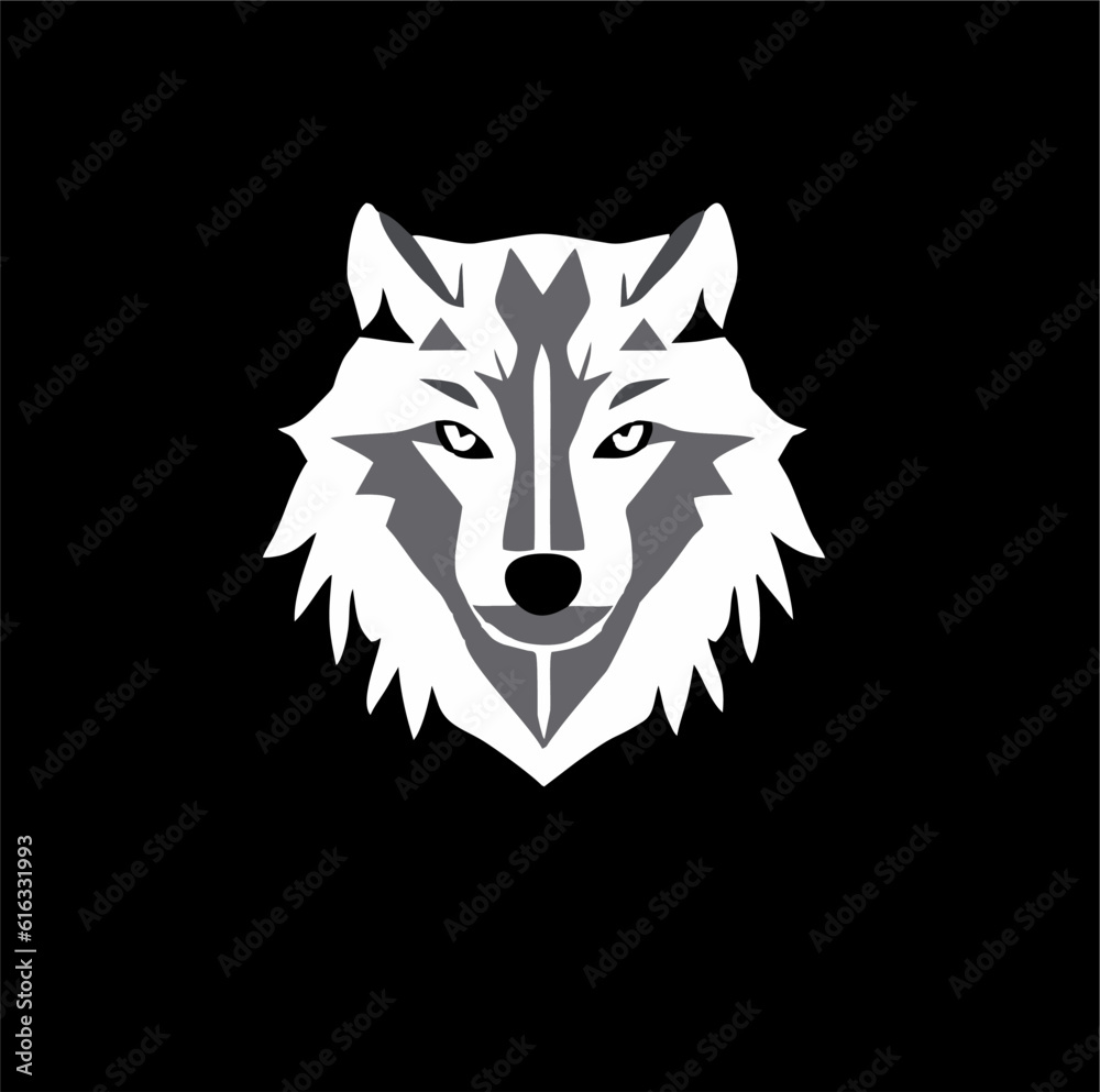 wolf head vector illustration image. linear style Stock Vector | Adobe ...