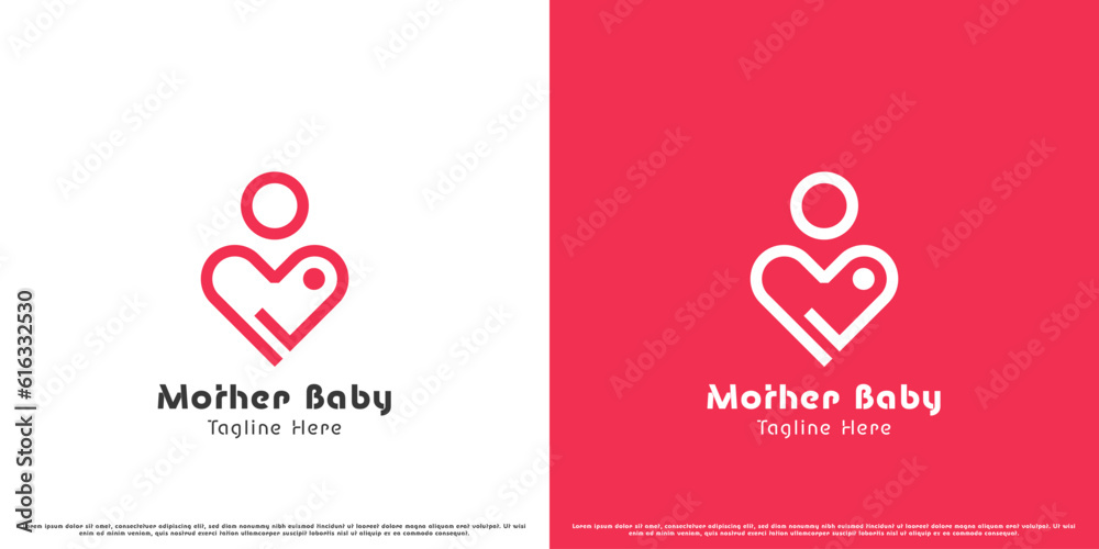Breastfeeding mother logo design illustration. Flat silhouette simple ...
