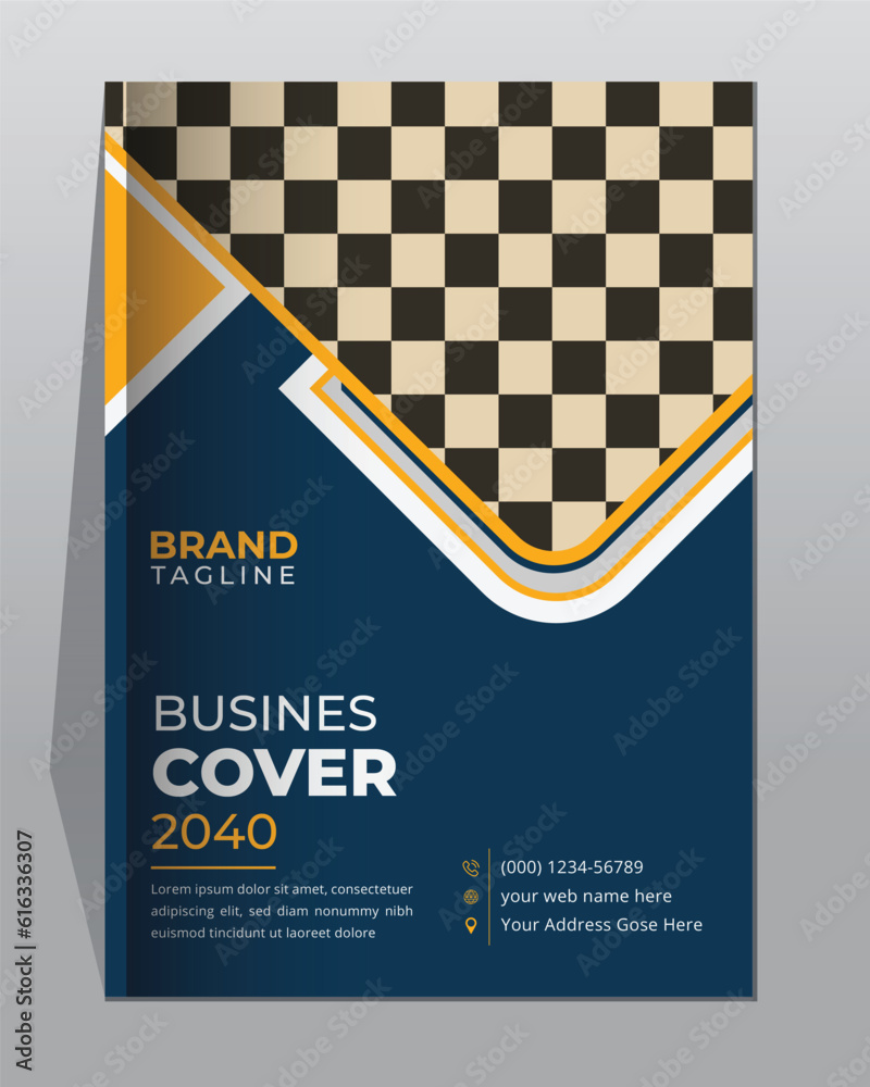 Corporate business brochure book cover template design with Leaflet ...