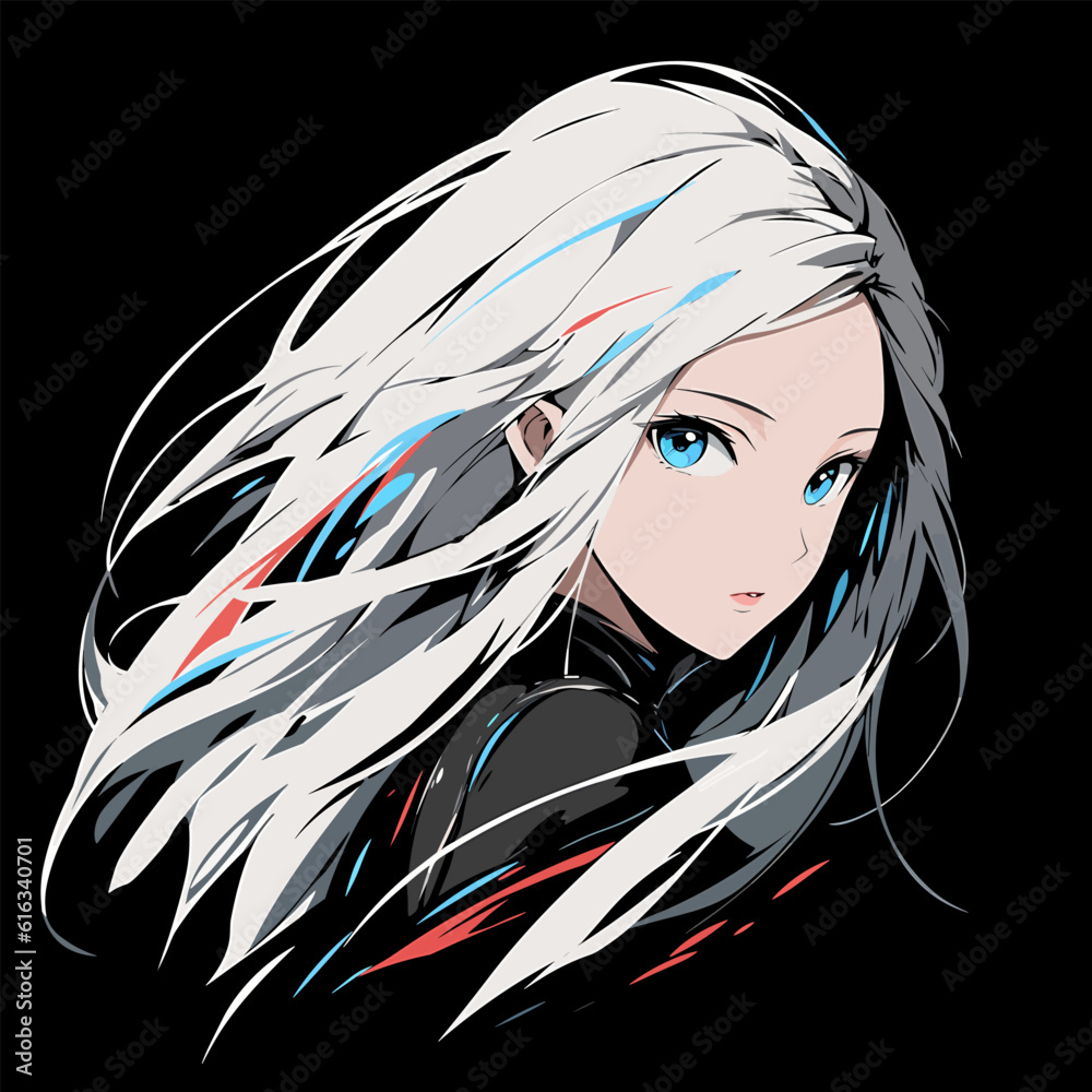 Anime style game avatar. Anime mascot sport logo design. Gamer head ...