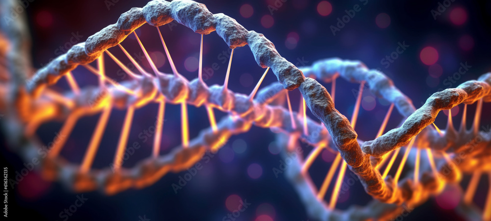 3D Render of Dynamic DNA Structure, Wireframe DNA Structure Stock ...