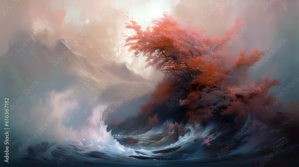 Generative AI illustration digital abstract impressionism painting of ...