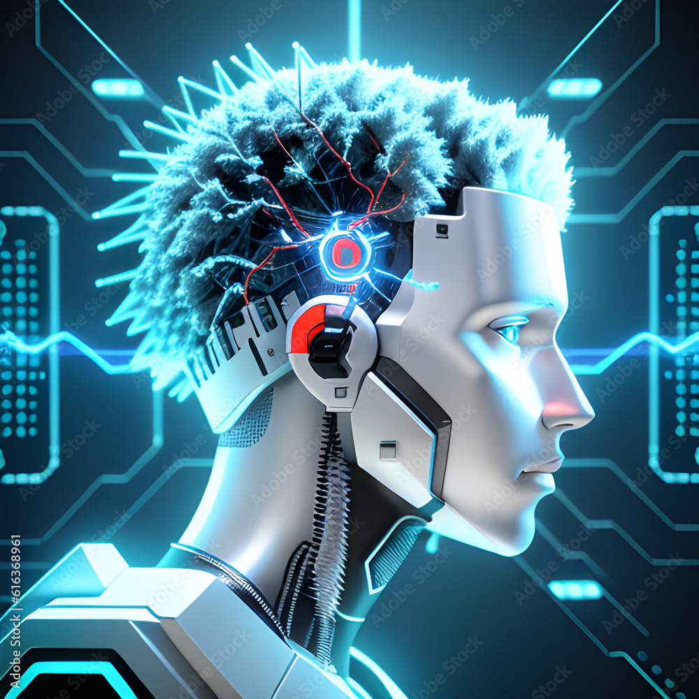 Artificial brain in artificial intelligence concept. Artificial ...