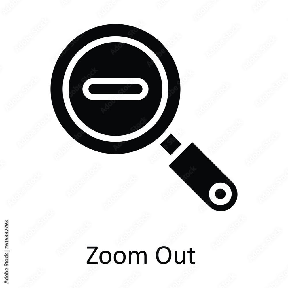 Zoom Out Vector solid Icon Design illustration. Multimedia Symbol on ...