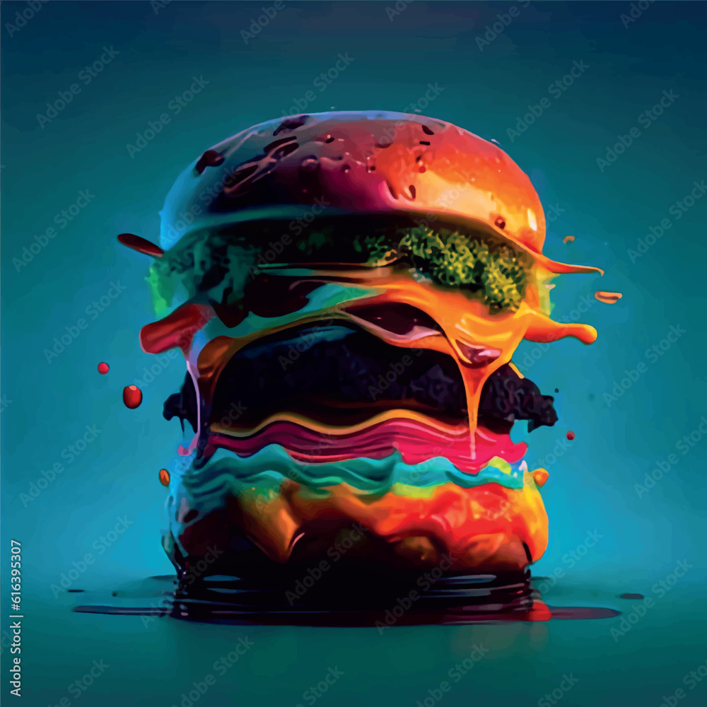 Vecteur Stock Generative AI Created Barger. Technology fresh tasty ...