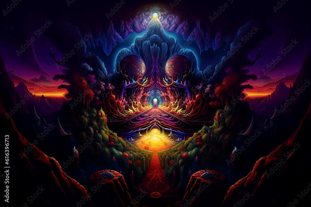 Psychedelic Dreamscape: Journey into the Enigmatic Trippy-land Stock ...