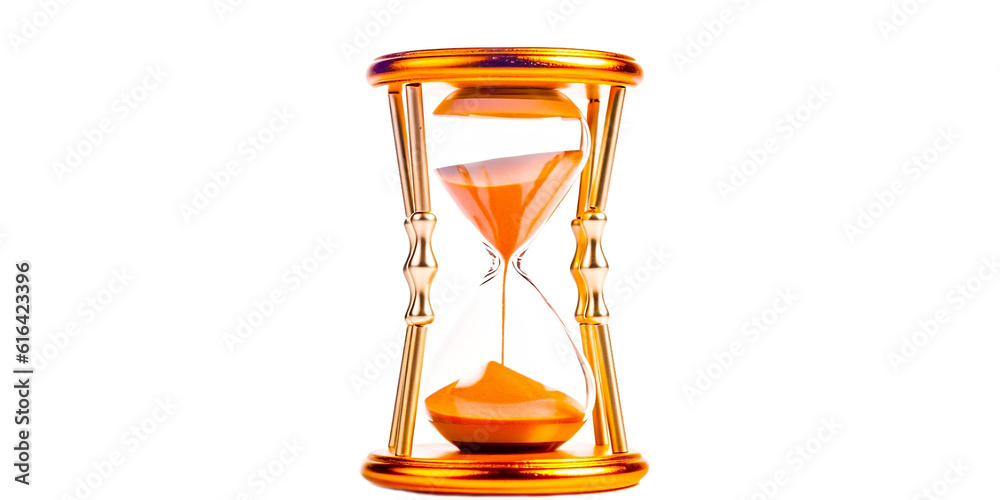 Golden hourglass isolated on transparent background,3D Clock icons ...