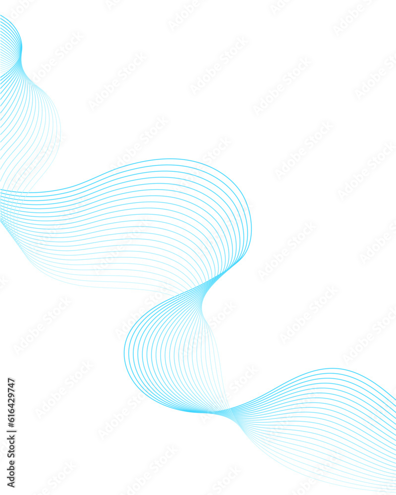 Abstract blue blend wave lines on transparent background. Modern blue ...