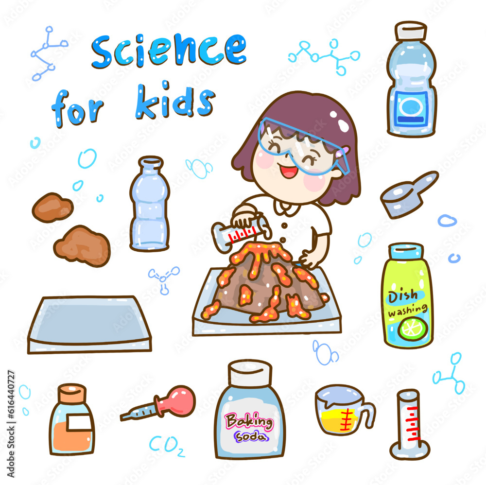 Cartoon kids learning science classroom. Stock Vector | Adobe Stock