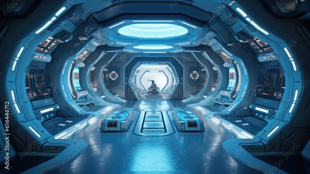A scene in a VR game where a user is in a spaceship. It shows the ...