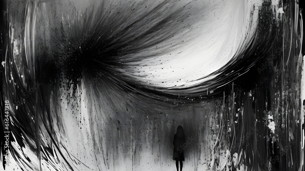 Depression and Anxiety, Sad Woman Abstract Art, AI Generated Stock ...