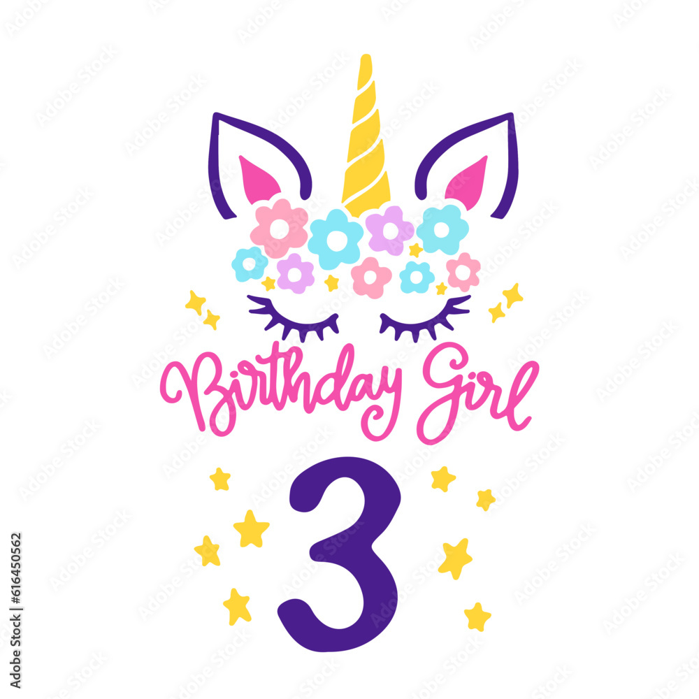 Vecteur Stock Third Unicorn Birthday Svg, 3rd Birthday Shirt Svg ... Vecteur Stock Third Unicorn Birthday Svg, 3rd Birthday Shirt Svg ...