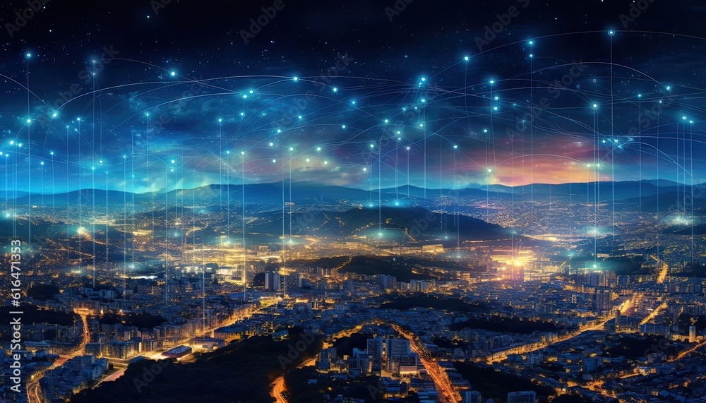 Generative AI illustration of high-speed internet connection visualized ...