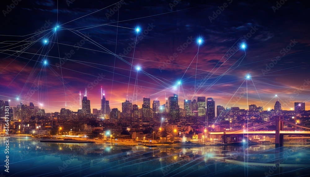 Generative AI illustration of high-speed internet connection visualized ...