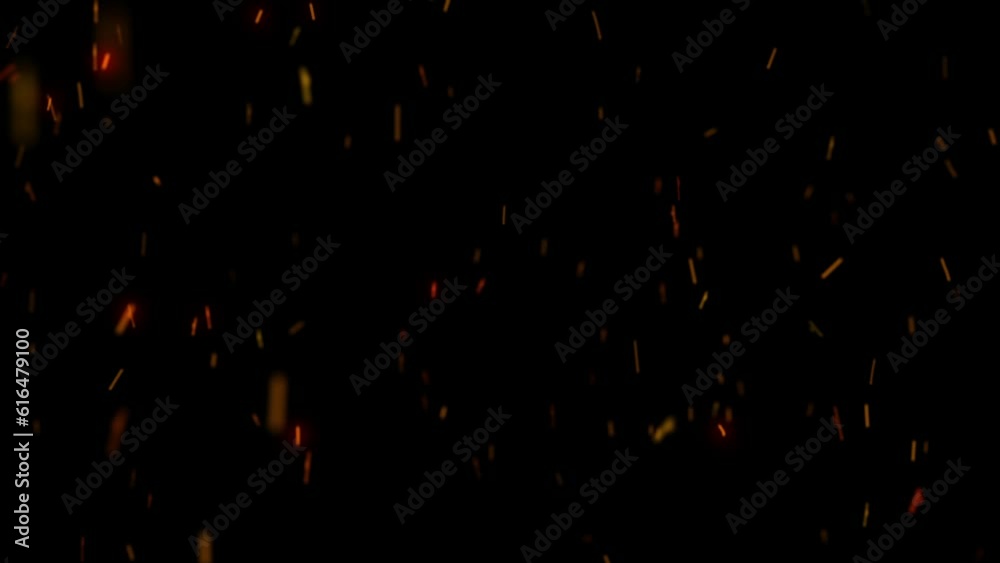 Fire sparks rising up with transparent alpha channel can be used for ...