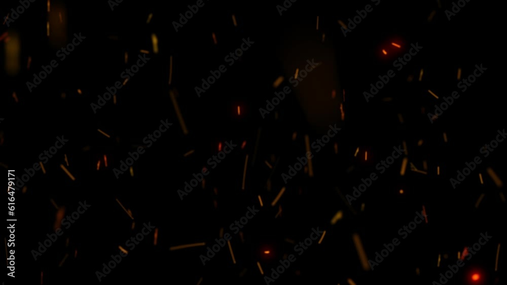 Fire sparks rising up with transparent alpha channel can be used for ...